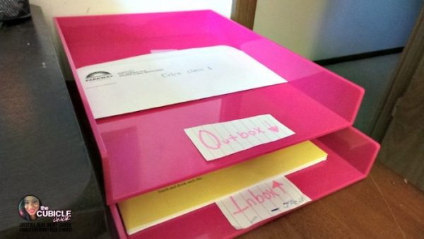 Parenting Hack: In and Out Box for Schoolwork and Papers