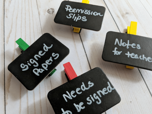 Back to School DIY: Chalkboard Magnet Clips for Important Papers